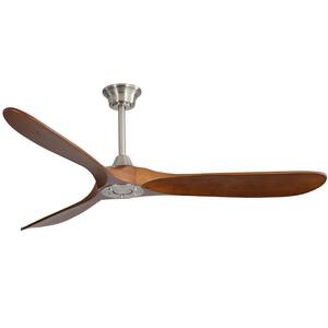 Sofucor 60 in. Silver Indoor/Outdoor Wood Ceiling Fan with Remote ...