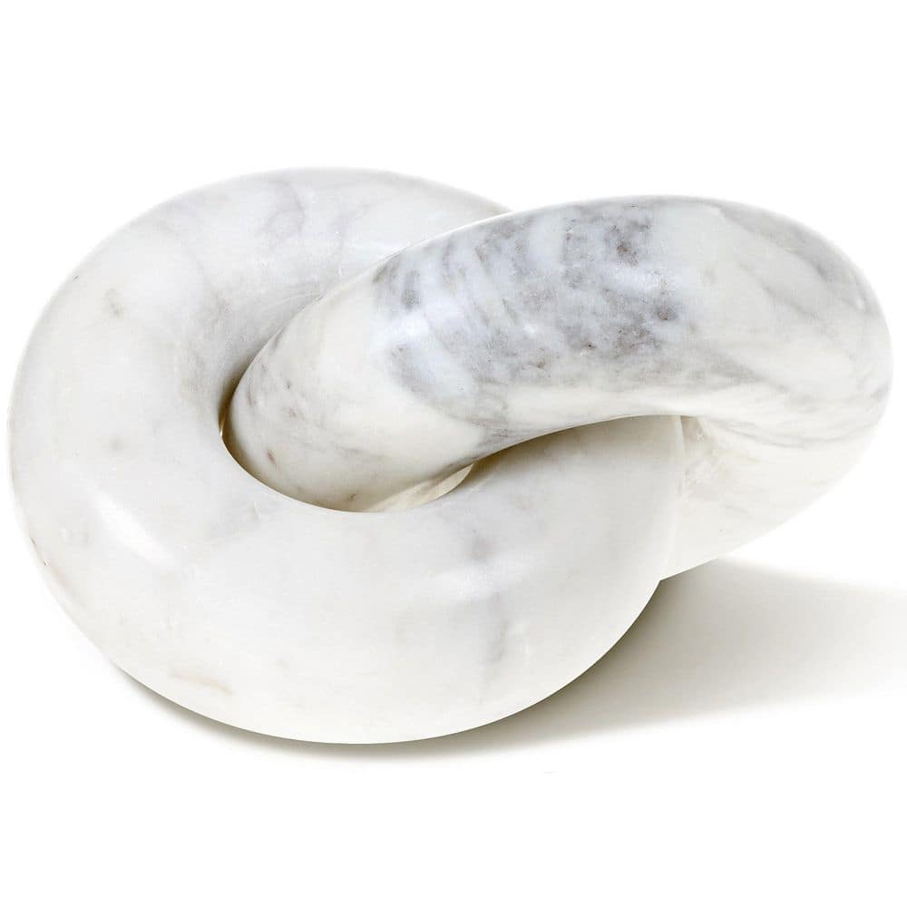 4.5 in. x 6 in. White Marble Knot Sculpture Modern Accent Piece for ...