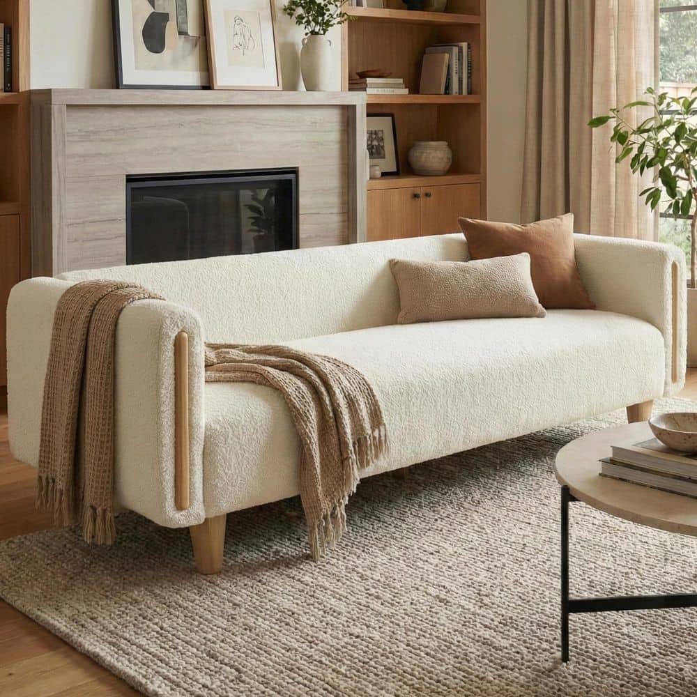CHRISTOPHER KNIGHT HOME Perrick Modern 78.7 in. Rolled Arms Polyester ...