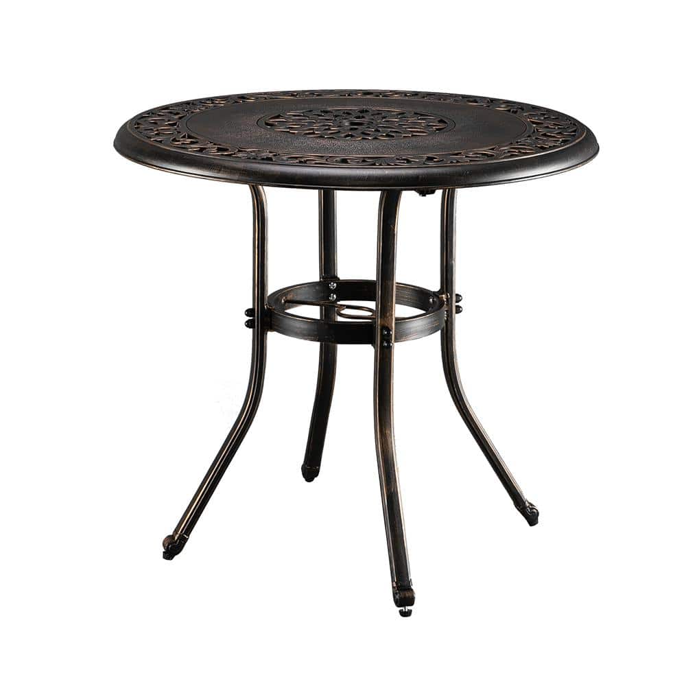 Karl home Round Cast Aluminum 29 in. Outdoor Bistro Table K1G26001513 ...
