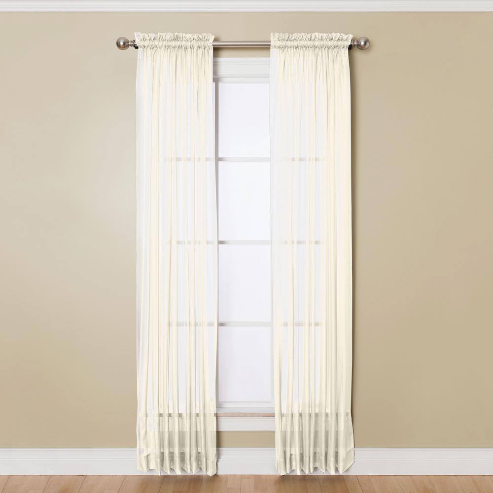Natco Solunar Voile 54 in. W x 63 in. L Polyester Voile Sheer Window ...