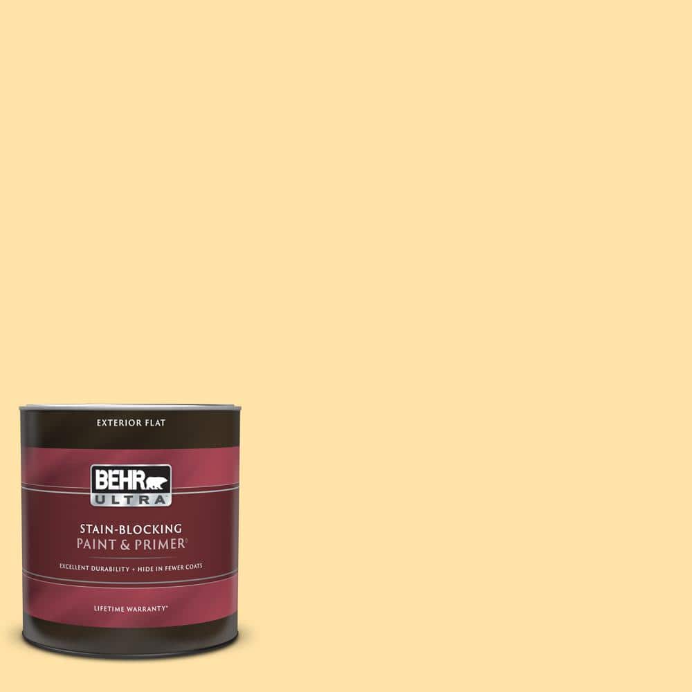 BEHR ULTRA 1 qt. #P270-3 Sunflower Seed Flat Exterior Paint & Primer ...