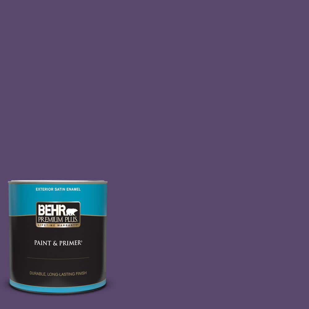 BEHR PREMIUM PLUS 1 qt. #P570-7 Proper Purple Satin Enamel Exterior ...