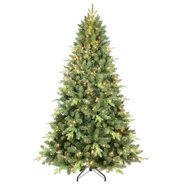 7FT Pre-Lit Artificial Christmas Tree with 450 Warm White Lights, 1875 ...