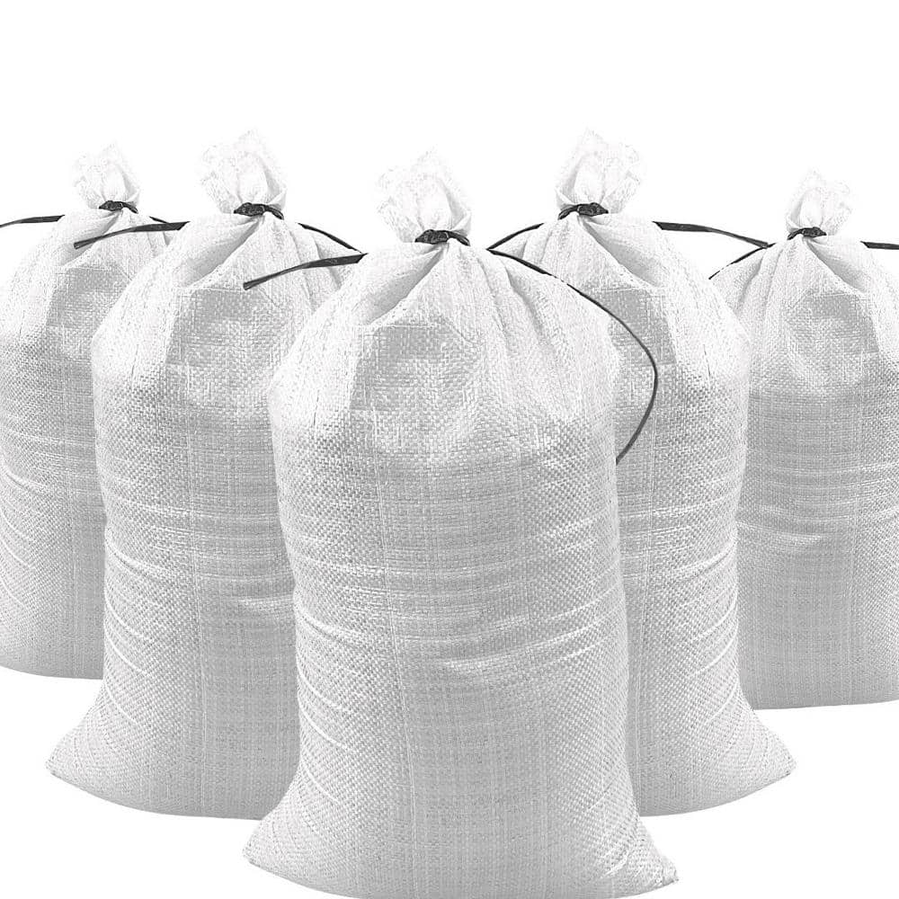 DURASACK 14 in. x 26 in. White Woven Sand Bag (Single) SB-1426WHT-1KP ...