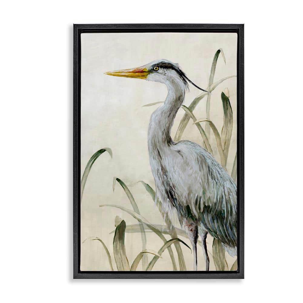 Stupell Industries Heron with Traditional Grasses by Jacob Q Black ...