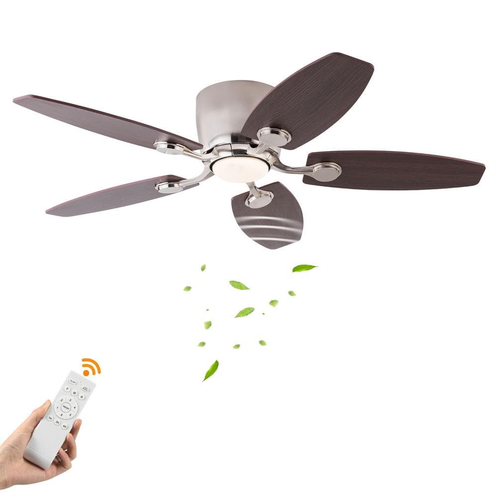 OUKANING 42 in. Indoor Silver Modern 6-Speed Reversible Ceiling Fan ...