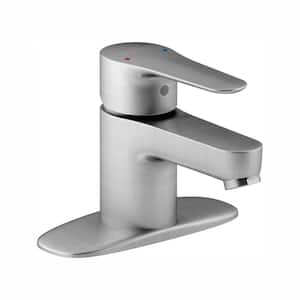 KOHLER Forte Single Hole Single-Handle Low-Arc Water-Saving Bathroom Faucet in Brushed Chrome K ...