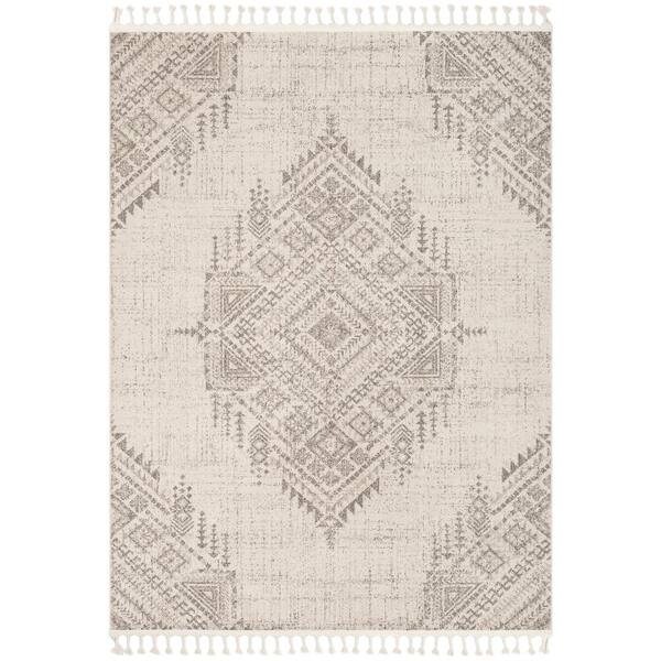 Well Woven Loop-De-Loop Anette Beige Vintage Medallion 5 ft. 3 in. x 7 ...