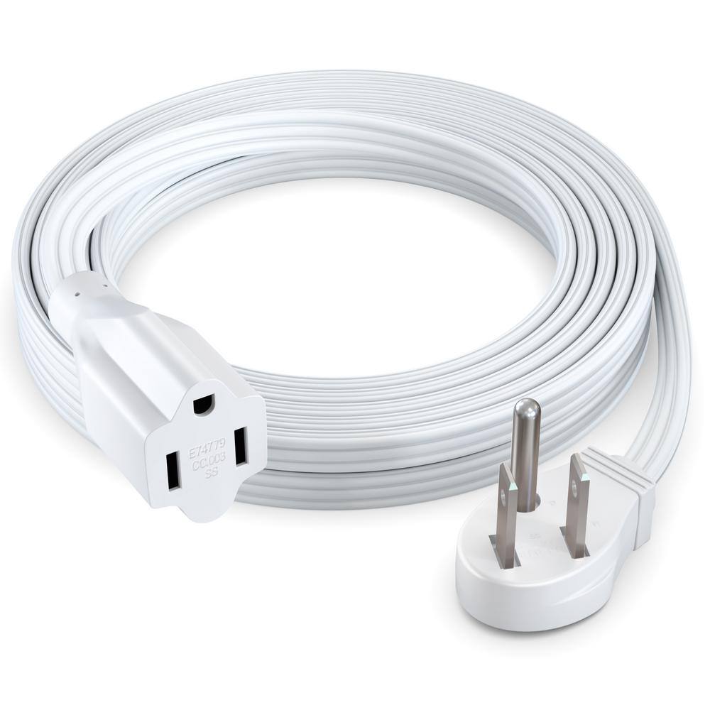 MAXIMM 10 ft. 16/3 Light Duty Indoor Extension Cord Angled Flat Plug ...