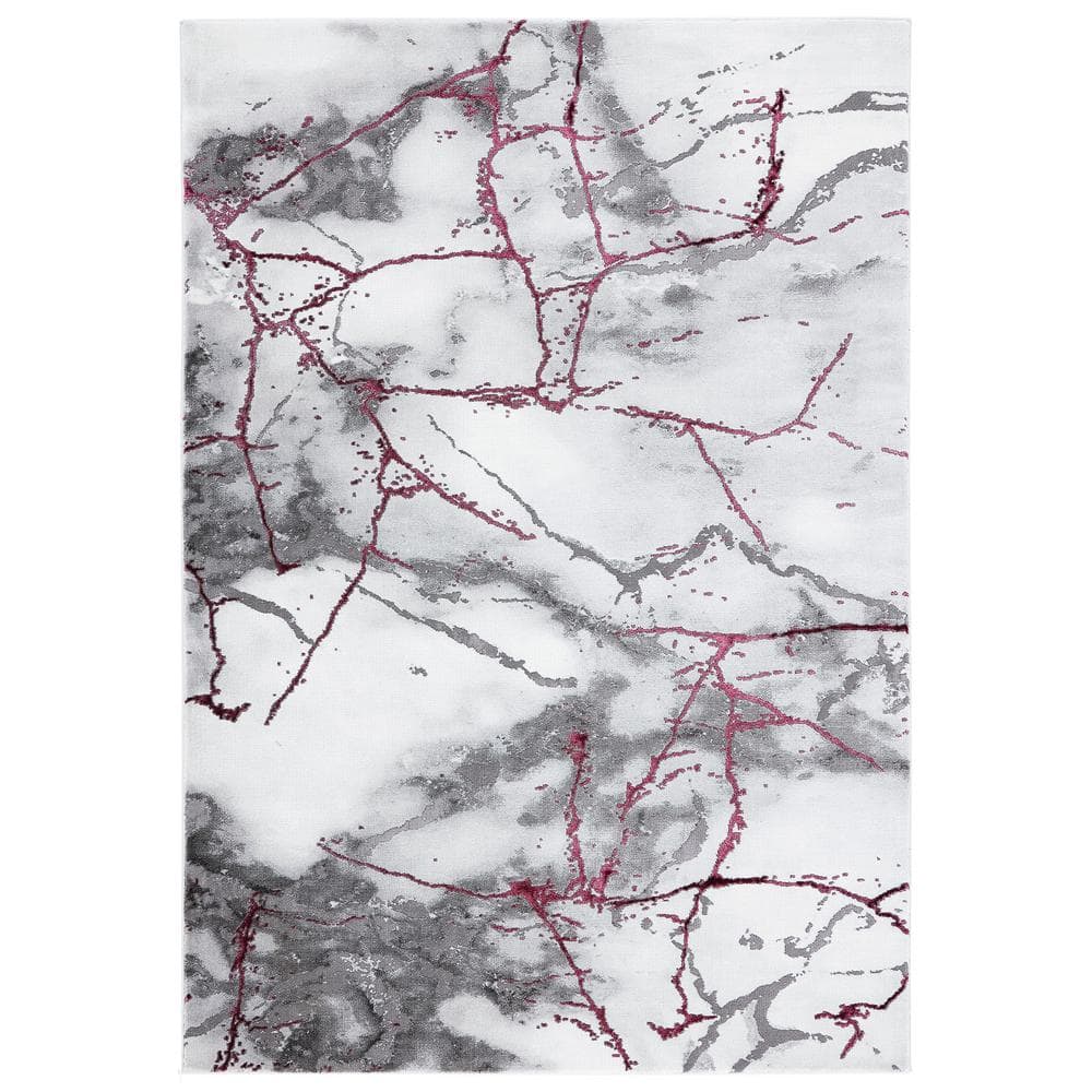 SAFAVIEH Craft Gray/Wine 4 ft. x 6 ft. Distressed Abstract Area Rug ...