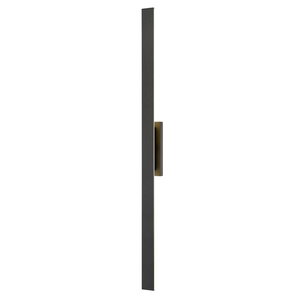 Stylet 72 in. Black Outdoor Hardwired Shaded Wall Sconce with ...