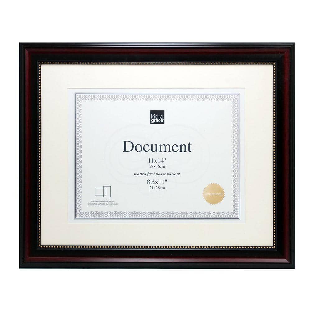 KG Lucy Document Frame - 11" x 14", Matted For 8.5" x 11", Dark Brown ...