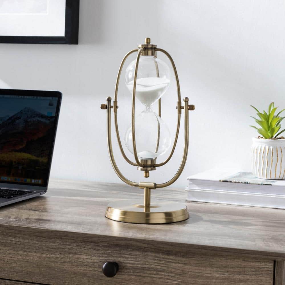 HEMSLY INC Gold Oval Decorative Sand Timer 11099 - The Home Depot
