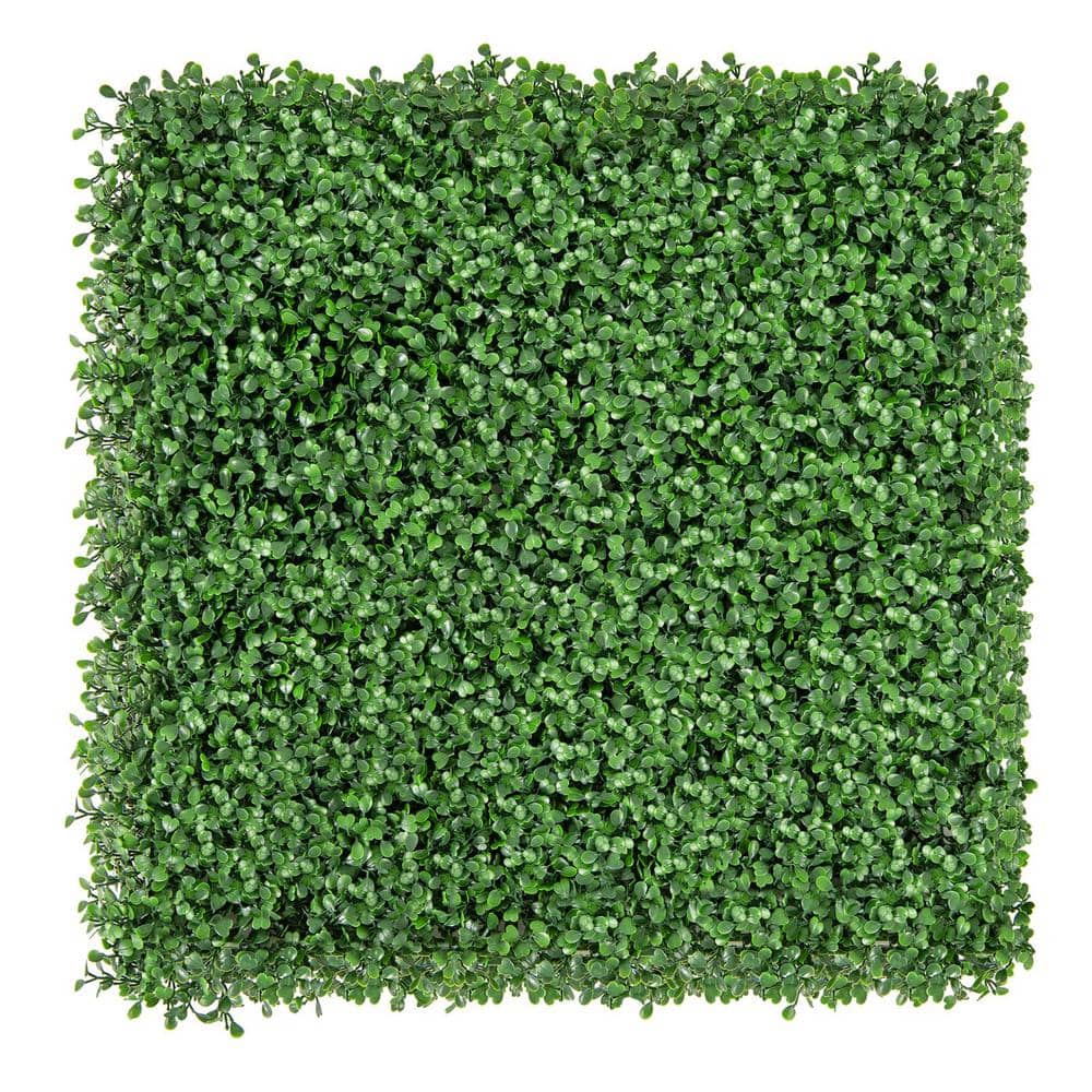 Mecale 12 Pieces 20 in. x 20 in. Green Artificial Grass Hedge Panel ...