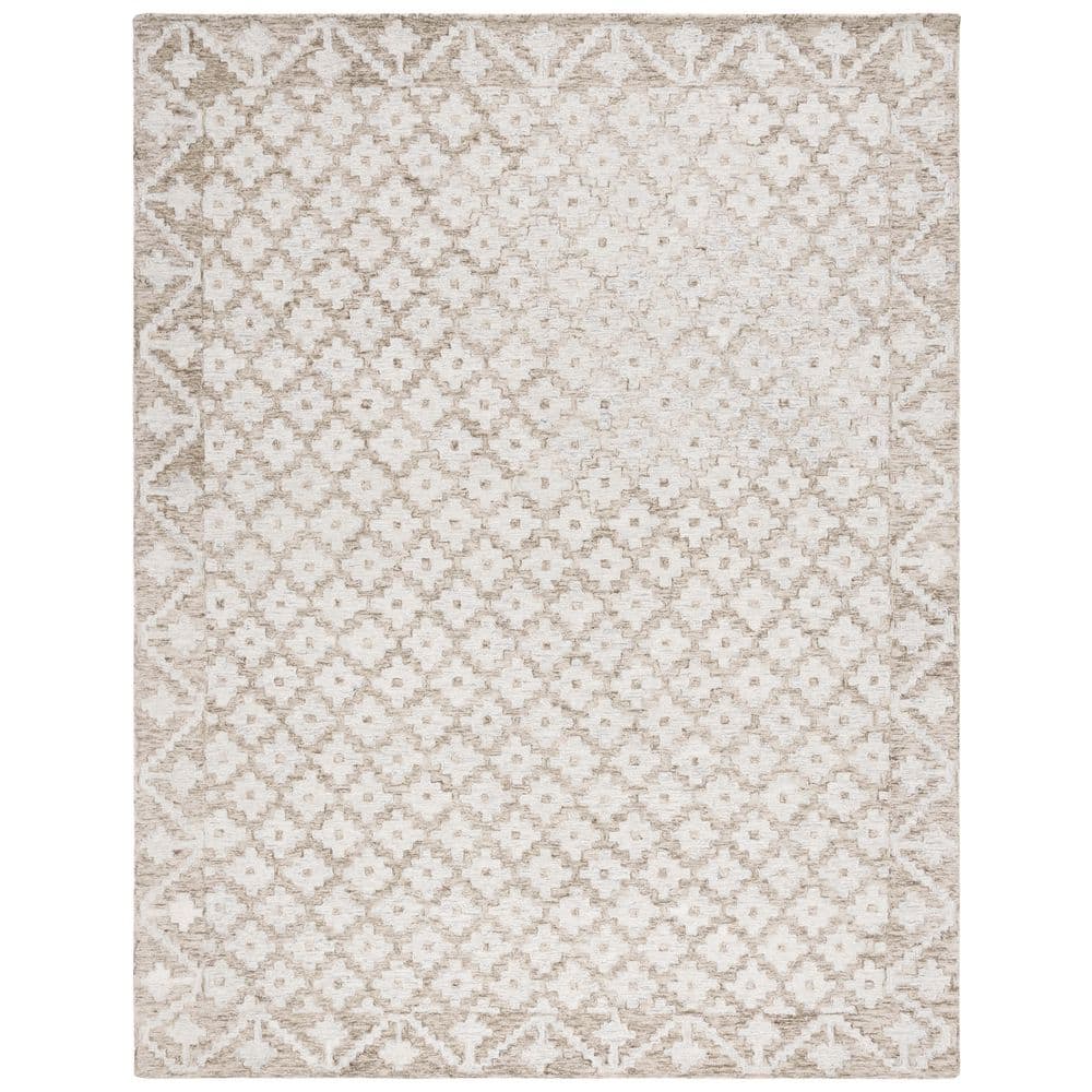 SAFAVIEH Metro Beige/Sage 8 ft. x 10 ft. Border Trellis Geometric Area ...