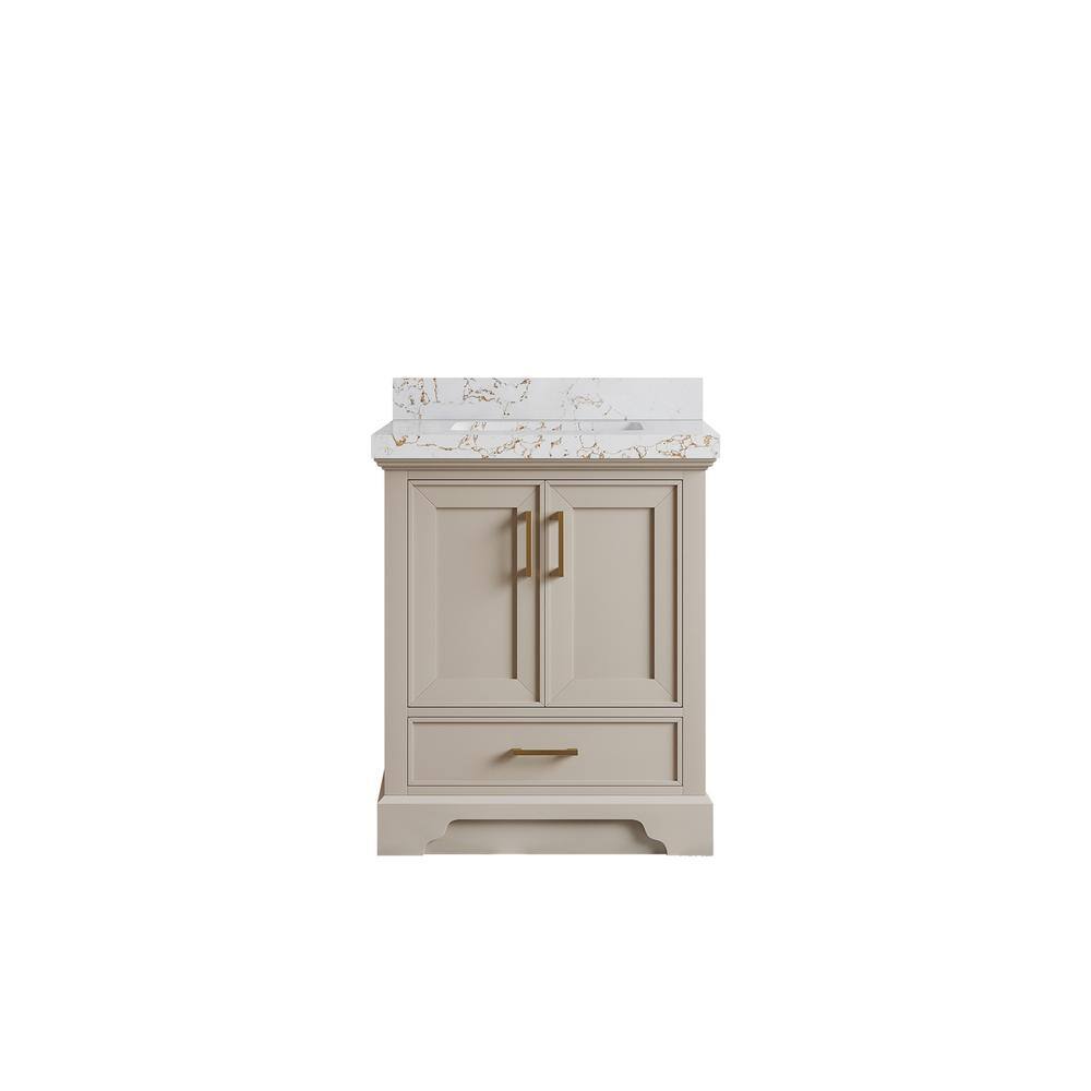 Willow Collections Charlotte 30 in. Single Sink Freestanding Fine Grain ...