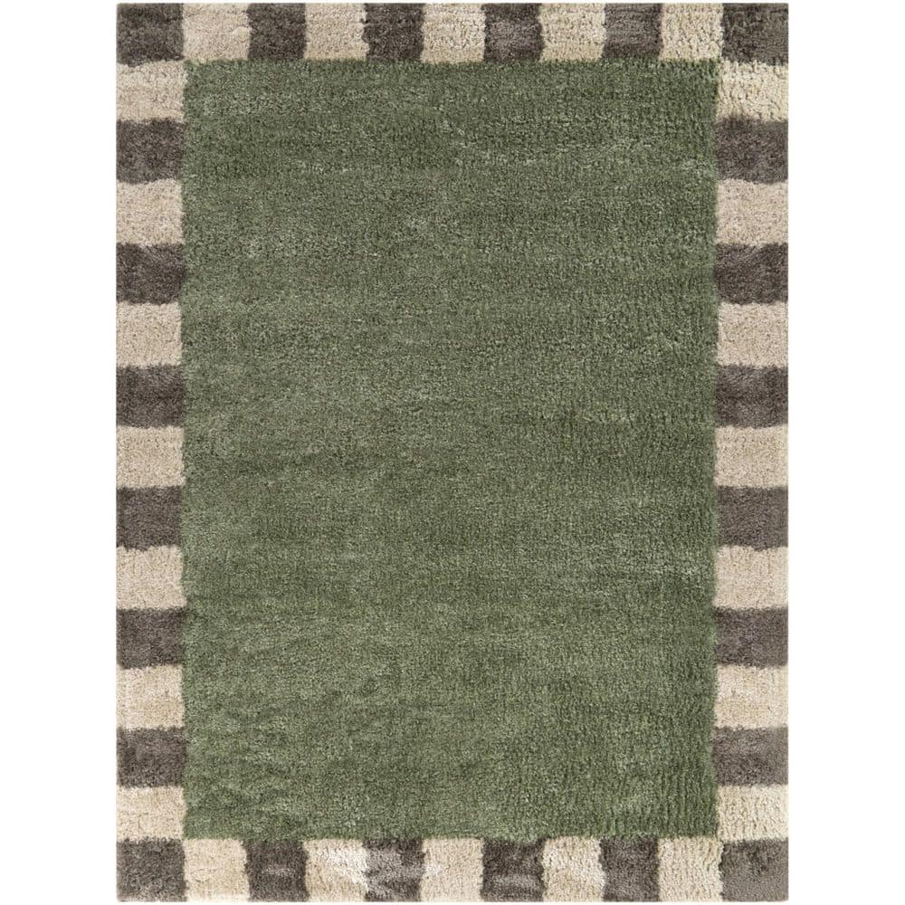 Franklin Green 5 ft. 3 in. x 7 ft. Geometric Area Rug 67778461.160213.8 ...