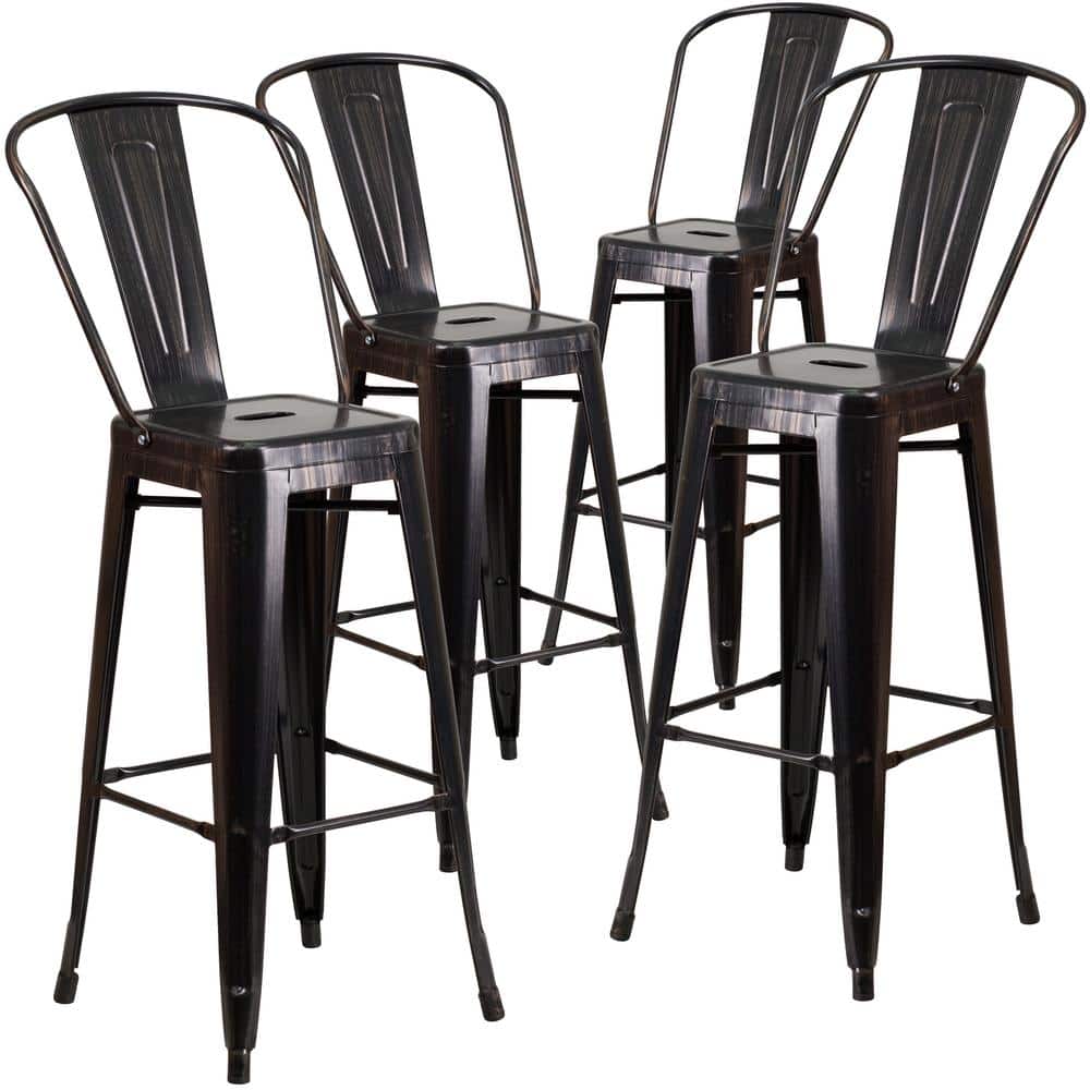 Carnegy Avenue Metal Outdoor Bar Stool (4-Pack) CGA-CH-138597-BL-HD ...