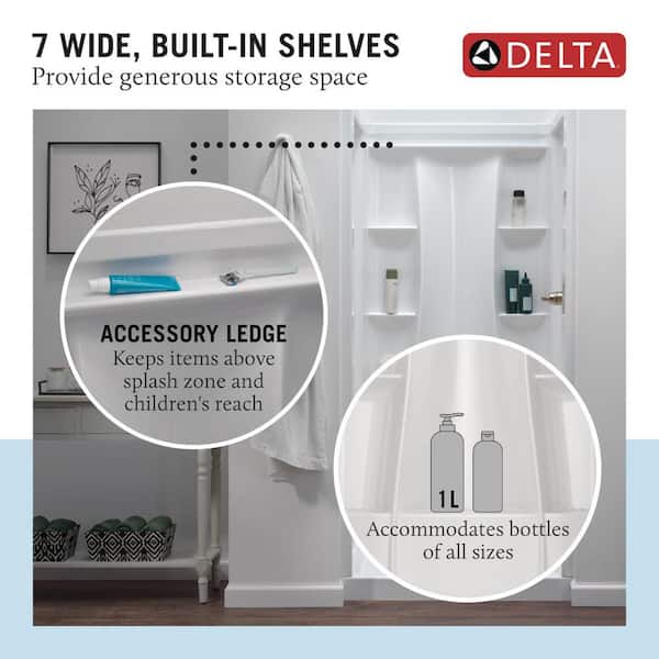 Delta Classic 500 32 in. L x 32 in. W x 72 in. H 4-Piece Alcove Shower ...