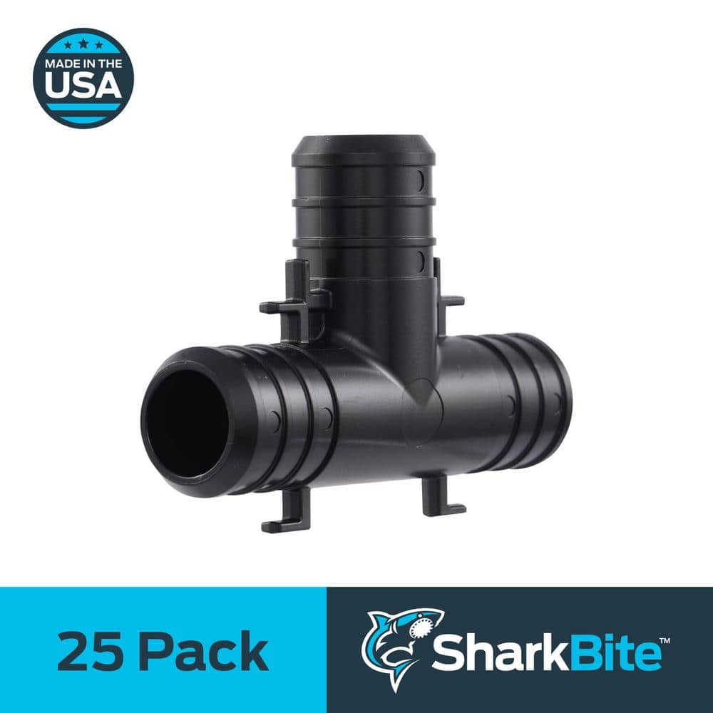 SharkBite 3/4 in. PEX Barb Plastic Tee Fitting (25-Pack) UP370A25 - The ...