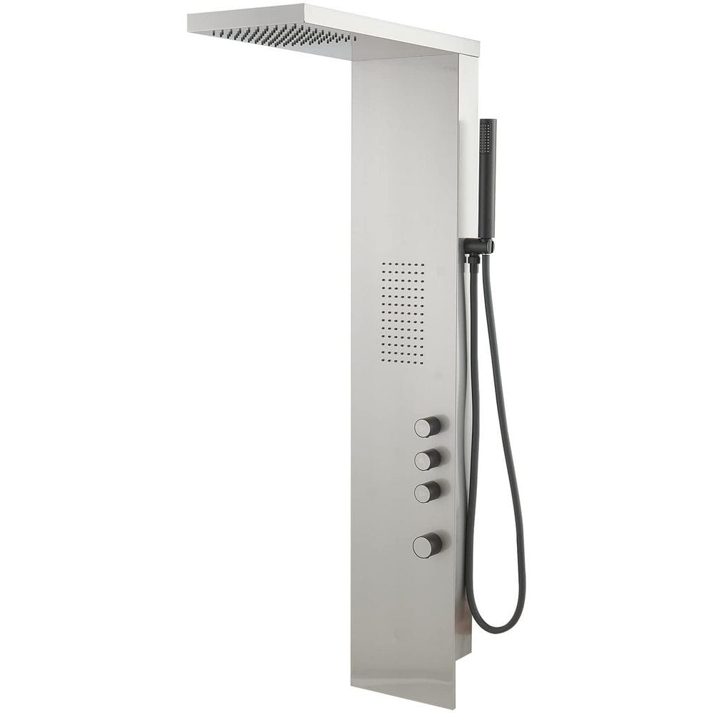 HOMEMYSTIQUE 3-in-1 1-Jet Wall-Mounted Stainless Steel Shower Panel ...