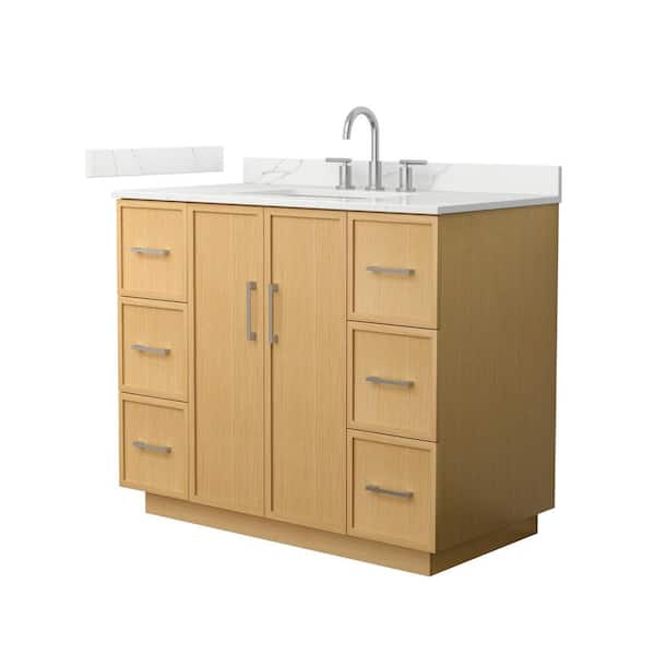 Wyndham Collection Elan TK 42 in. Single Freestanding Light Oak Bath ...