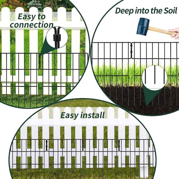 Justincity Animal Barrier Fence 7 in. No Dig Metal Rustproof Dog Rabbit ...
