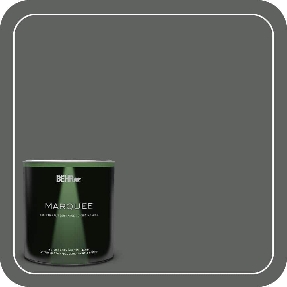 BEHR MARQUEE 1 qt. #N460-6 Hematite Semi-Gloss Enamel Exterior Paint ...