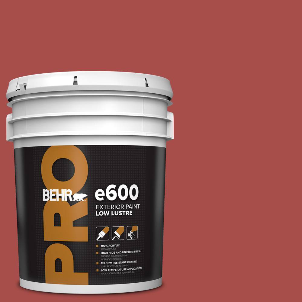 BEHR PRO 5 gal. #HDC-CL-09 Persimmon Red Low Luster Exterior Paint ...