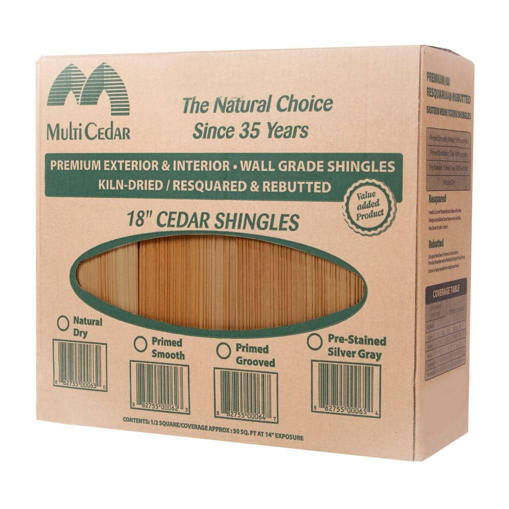 18 in. Western Red Cedar Kiln-Dried Natural Grooved Shingles 234514 ...