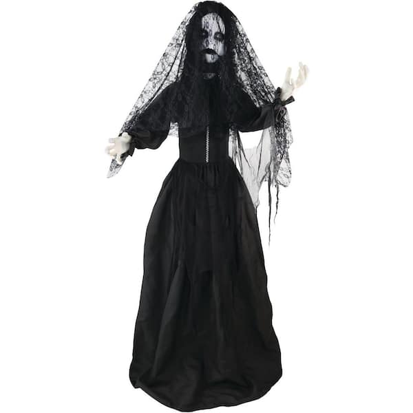 Haunted Hill Farm 5.5 ft. Lifesize Animatronic Demon Bride with Lights ...