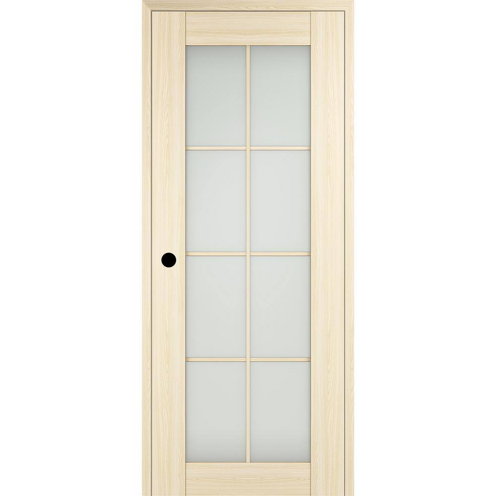 Belldinni 28 in. x 96 in. Vona Left-Hand 8-Lite Frosted Glass Vera ...