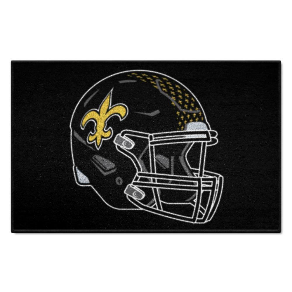 FANMATS New Orleans Saints Black 2 ft. x 3 ft. Starter Mat Area Rug ...