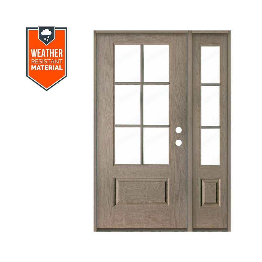 Krosswood Doors Farmhouse 50 in. x 79 in. 6-Lite Left-Hand/Inswing ...