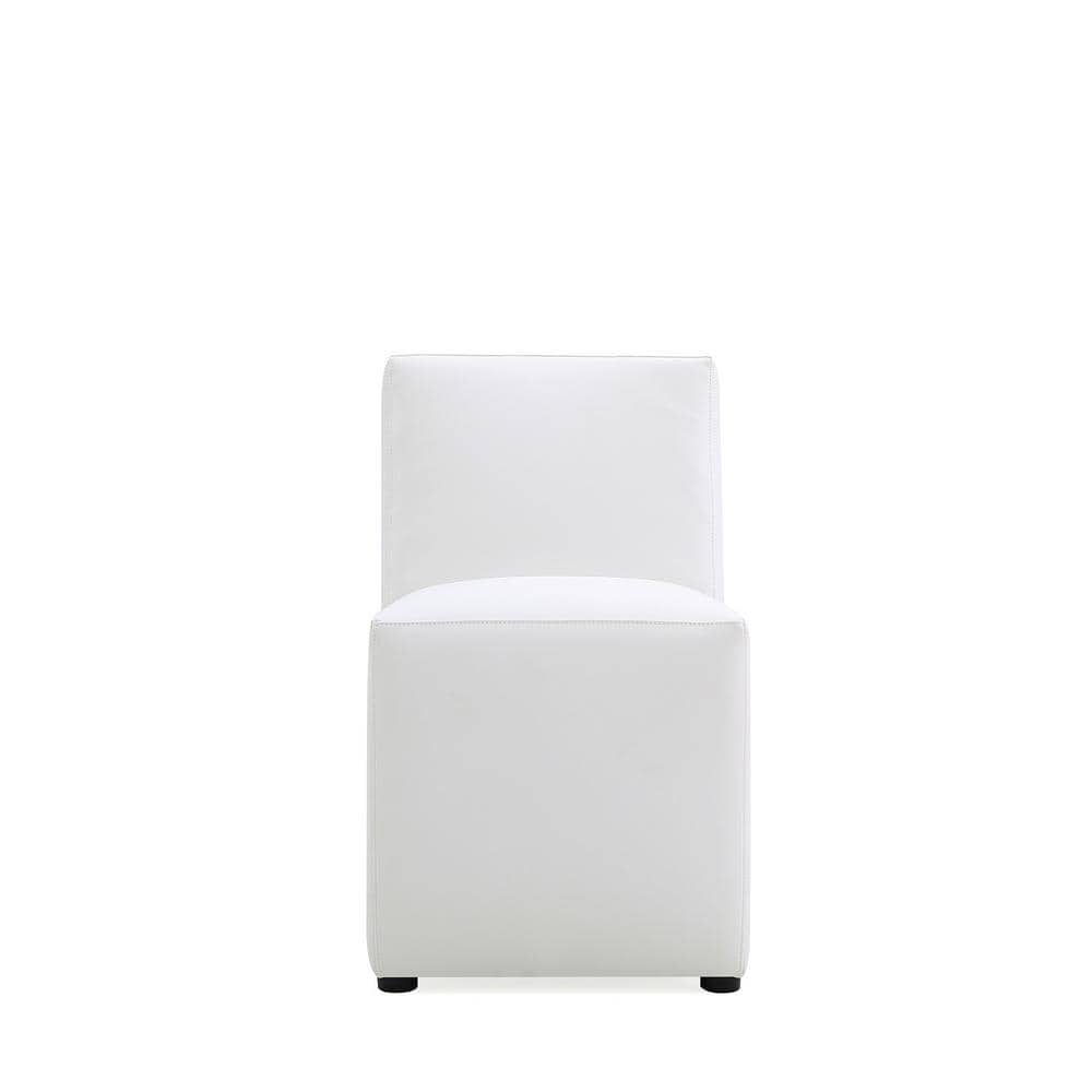 Manhattan Comfort Anna Modern Cream Faux Leather Upholstered Dining ...