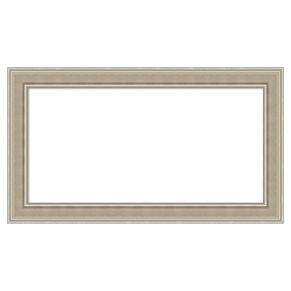 Amanti Art Mezzo Silver 28 in. x 16 in. Wood Framed Dry Erase Magnetic ...