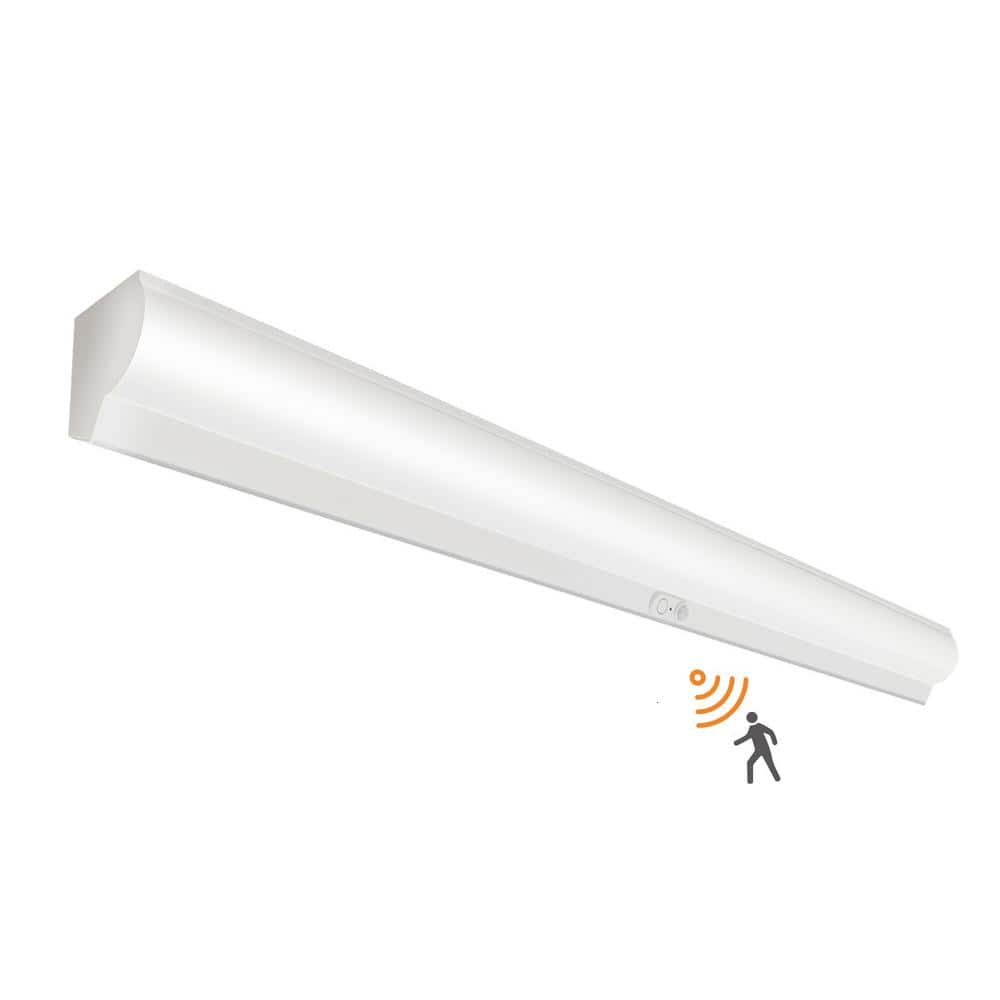 RUN BISON 4 ft. 48 in. Linear White Integrated LED Ceiling Strip Light ...