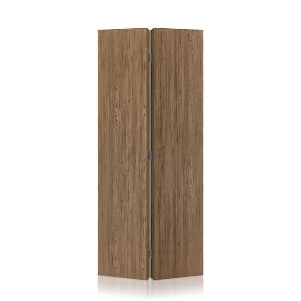 CALHOME 20 in. x 90 in. Hollow Core Walnut Composite Texture Bi-Fold ...
