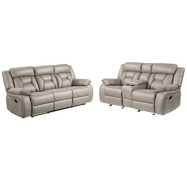 New Classic Furniture Kamari 2 Piece Fabric Power Living Room Set Gray