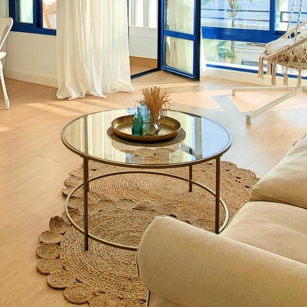 22 inch round glass table top store