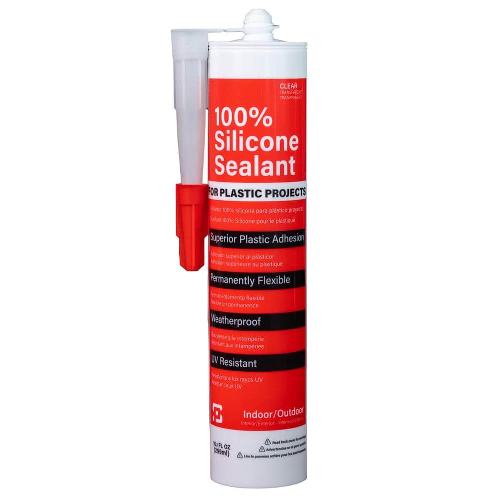 POLYMERSHAPES 100% Silicone 10.1 oz. Clear Caulk and Sealant for ...