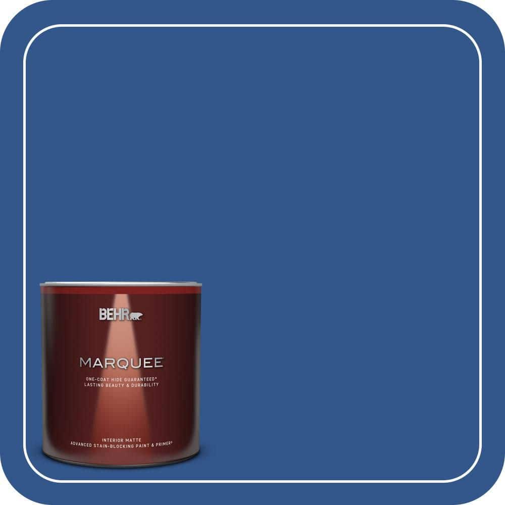 BEHR MARQUEE 1 qt. #PPU15-03 Dark Cobalt Blue Matte Interior Paint ...