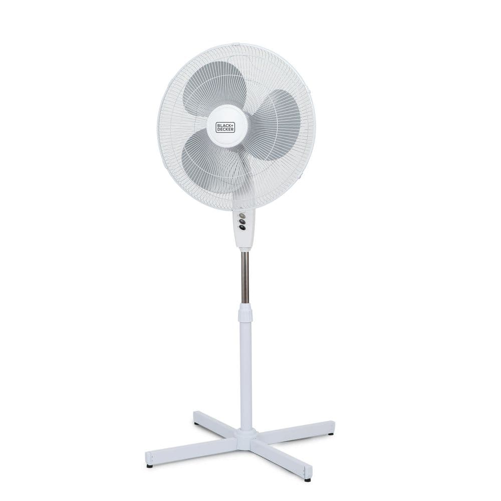 BLACK+DECKER BFP18SX 18 in. Pedestal Fan, Standing Fan with 3 Speed ...