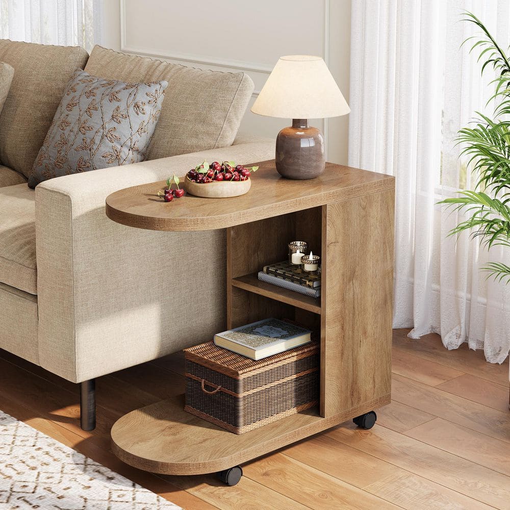 TRIBESIGNS WAY TO ORIGIN Calvin 27.56" Narrow Brown C-Shaped Over Couch ...