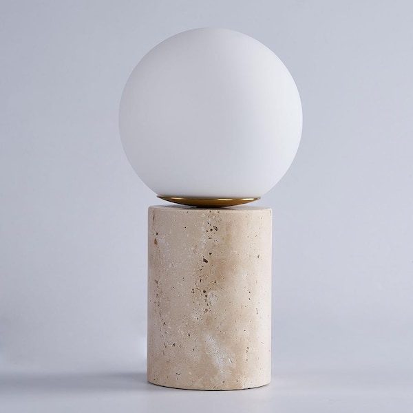 Maxax Salem 12 In. Beige Modern Stone Bedroom Living Room Bedside Desk ...