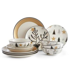 222 Fifth 12-Piece Northwood Cottage Red Porcelain Dinnerware Set ...