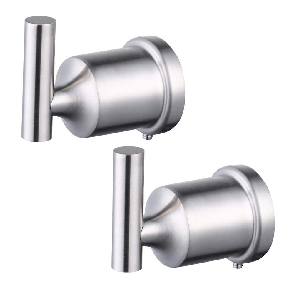 ARCORA Bathroom Wall Mounted Knob Robe/Towel Hook Stainless Steel in Brushed Nickel (2-Pack ...