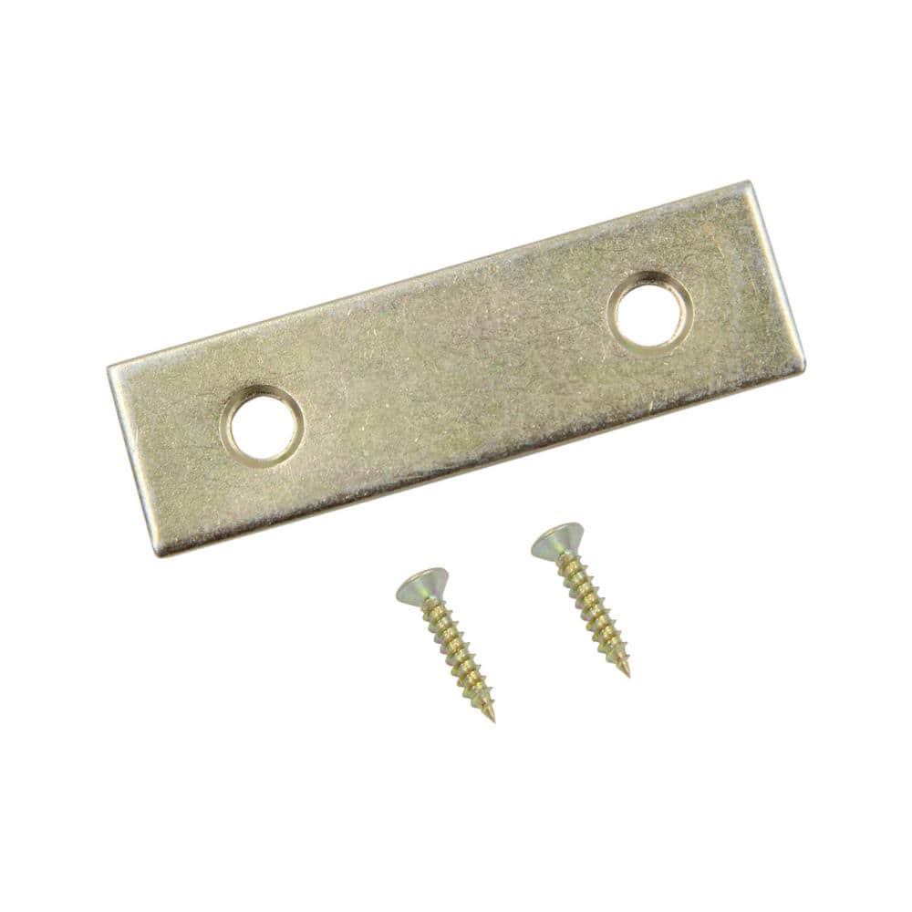 Everbilt (4-Pack) 2 in. Satin Brass Mending Plate 33680 - The Home Depot