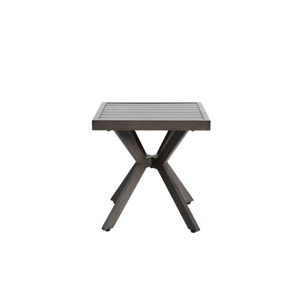 17.72 in. Classic Cast Aluminum Square Side Table-Rust-Proof, Weather ...